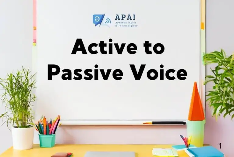 Ejercicios de Voz Activa a Pasiva en Inglés con Respuestas (PDF) | APAI